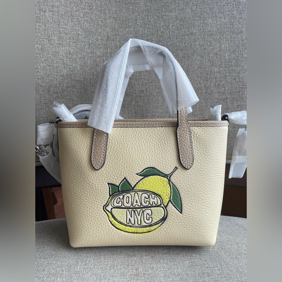 Coach | Bags | Nwtcoach City Mini Tote Bag With Lemon Printcoach Cak22 ...